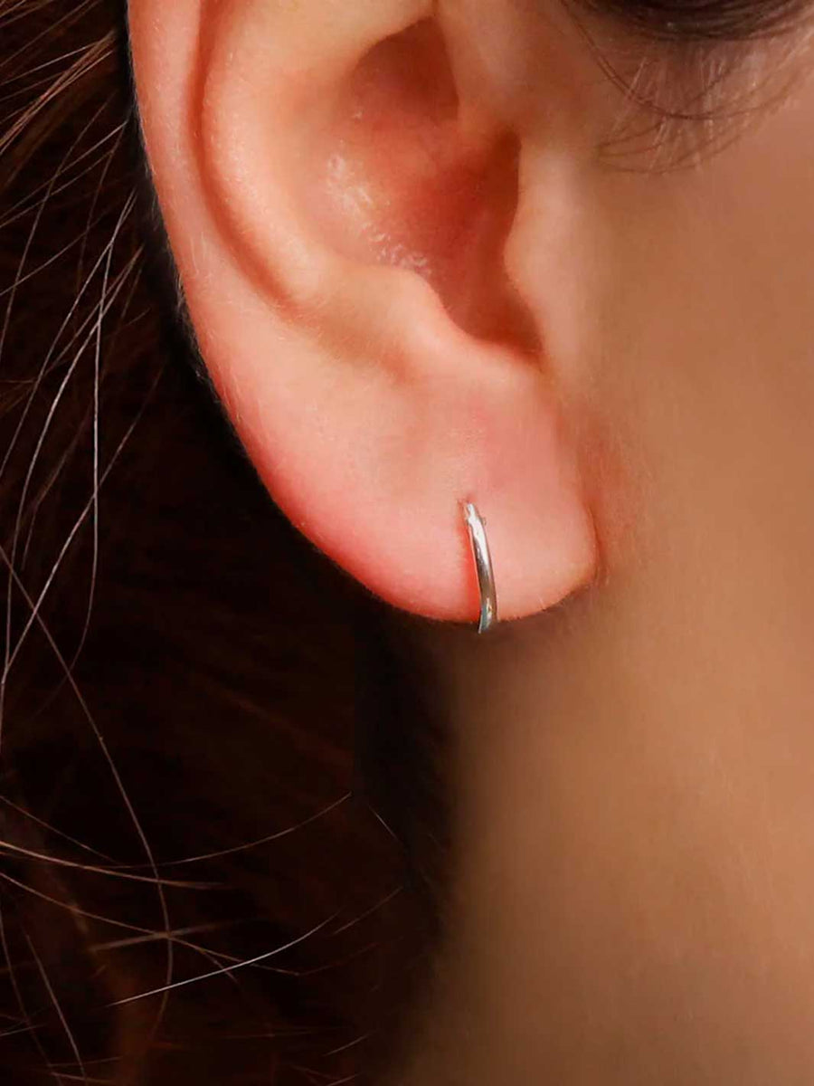 Midsummer Star Delicate Silver Sleeper Hoop Earrings – Meadow Store ...